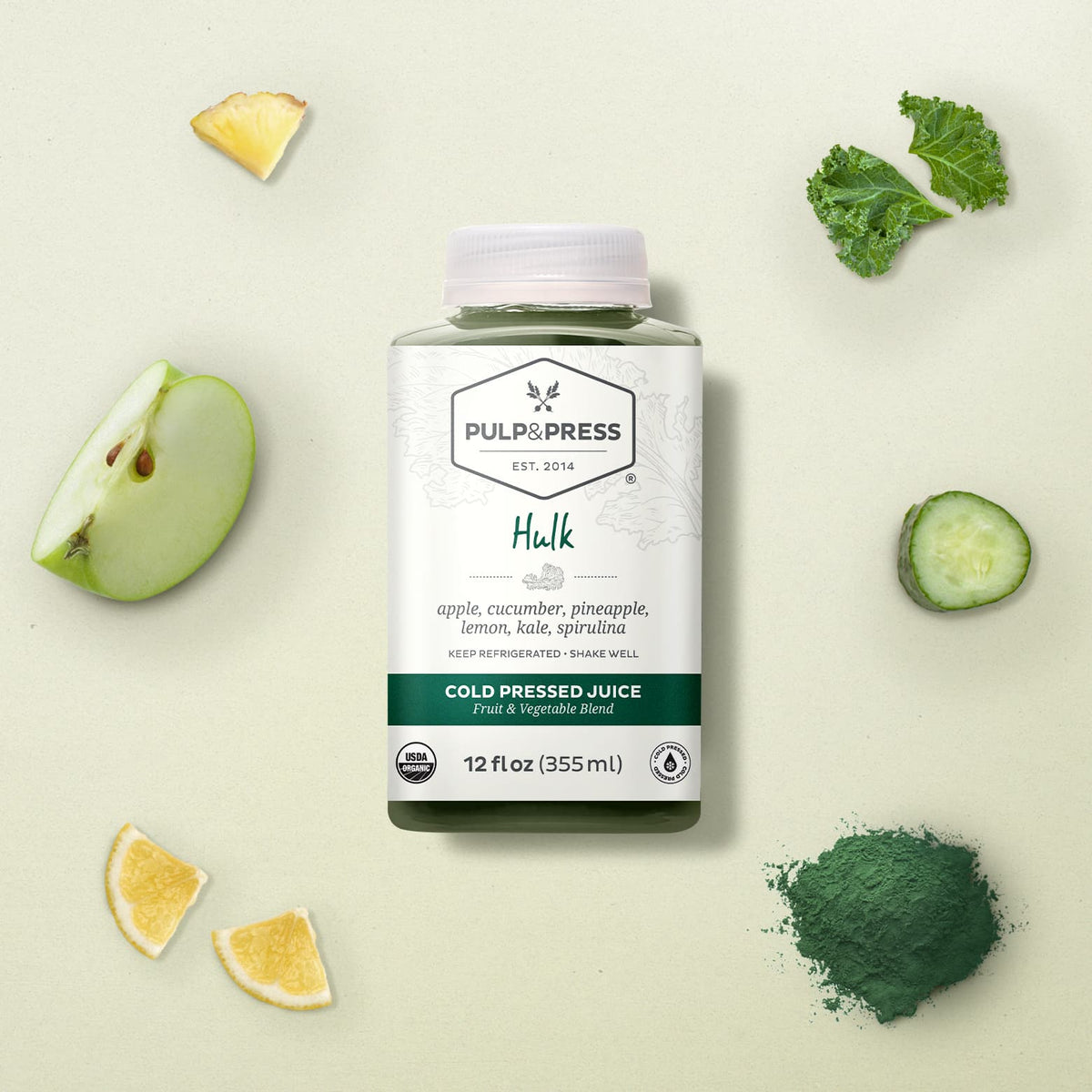 Hulk - Juice with Apple, Cucumber, Pineapple, Lemon & Kale – Pulp ...